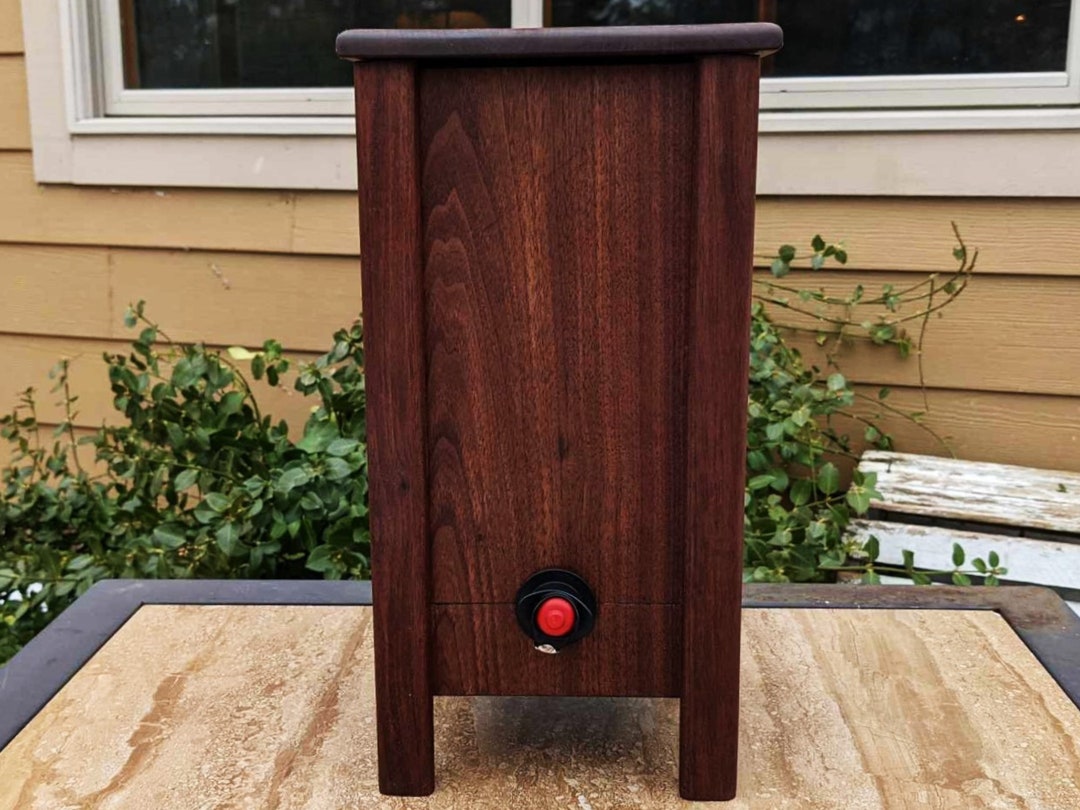 Black Walnut Wood Wine Box, Wooden Wine Bag Holder, Wine Box Dispenser ...