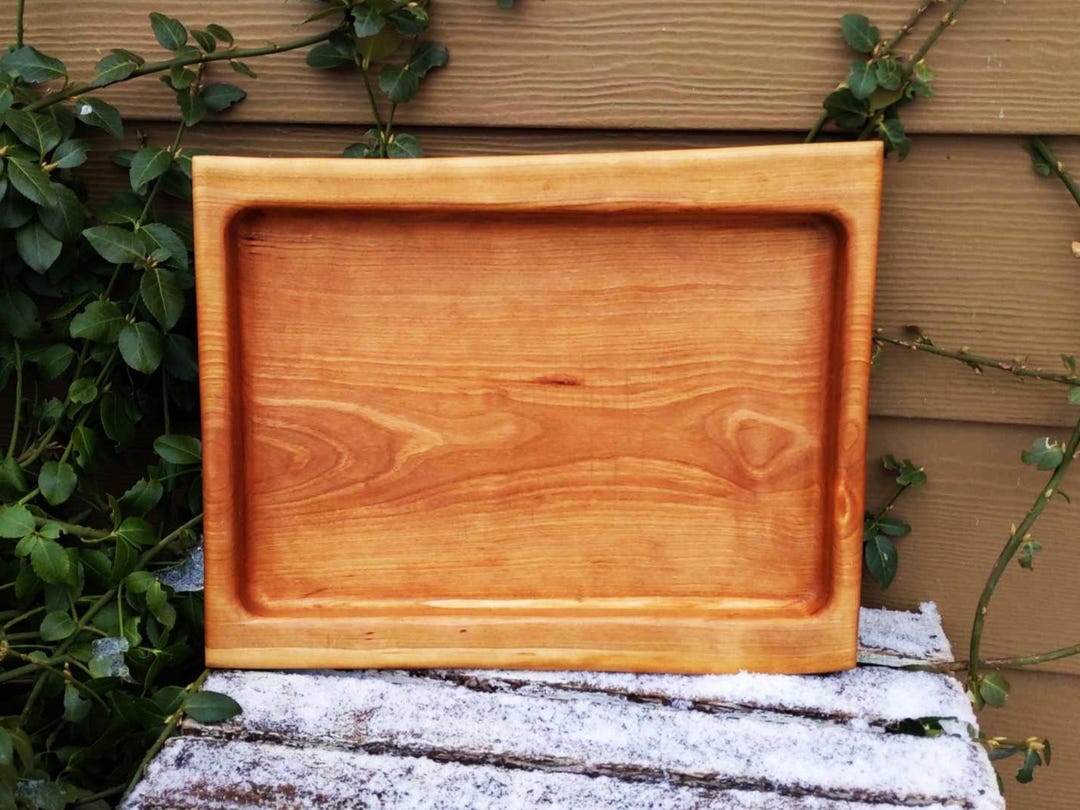 Cherry Wood Meat Carving Board, Wooden Meat Cutting Board, Juice Groove ...