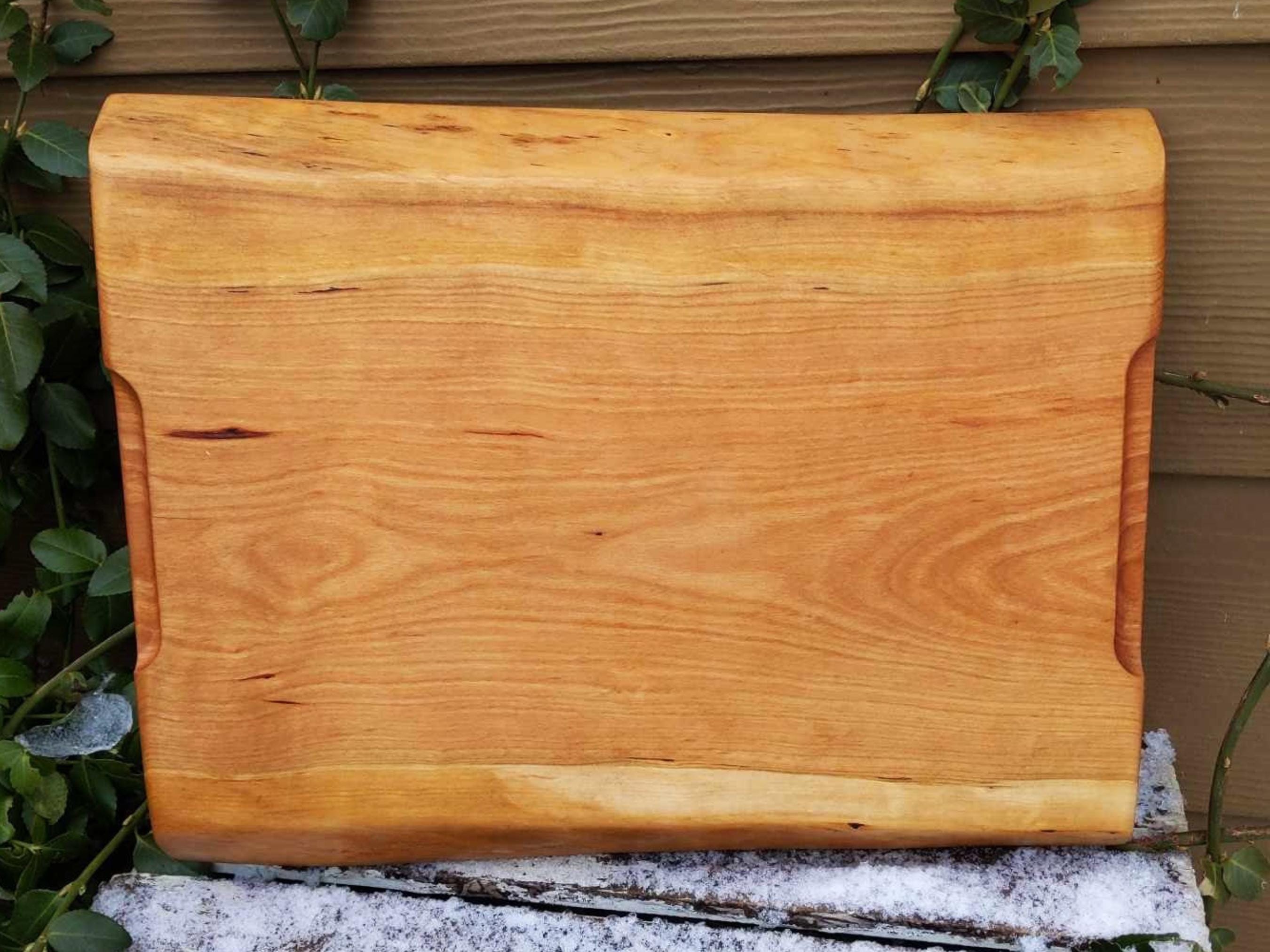 Cherry Wood Meat Carving Board, Wooden Meat Cutting Board, Juice Groove ...