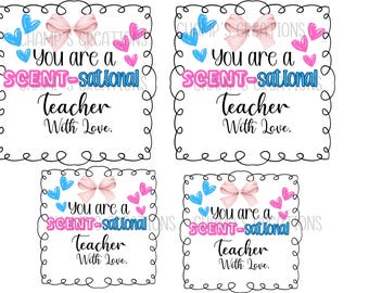 PRINTABLE You Are A Scent-sational Teacher! Candle Tag | Instant ...