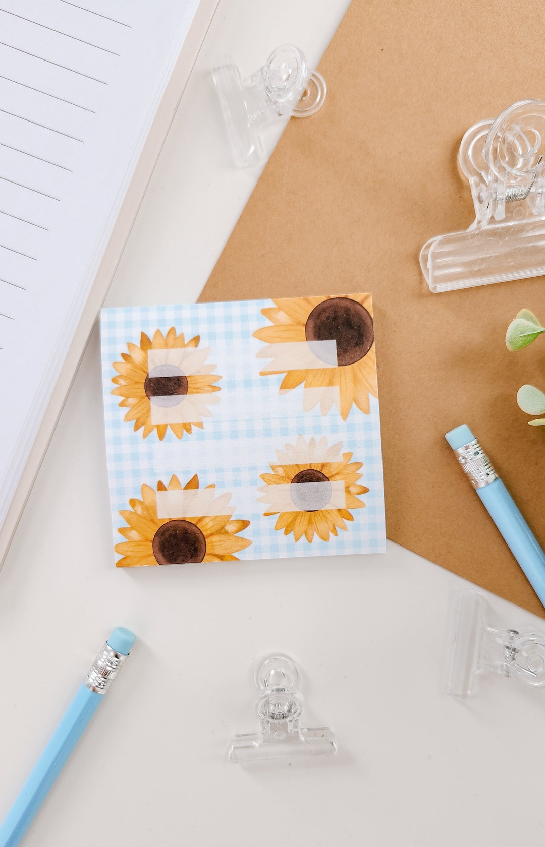 SUNFLOWERS Sticky Notes Post-it Notes Notepad Memo Messages Stationery ...