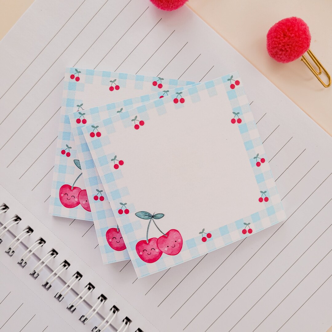 Notes autocollantes COPINES CERISES post-it notes notepad memo messages ...
