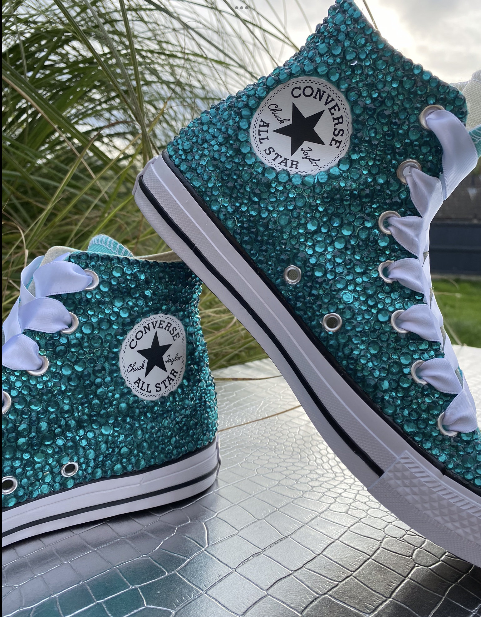 Embellished Custom Bling Full Rhinestone Converse High Tops | Etsy