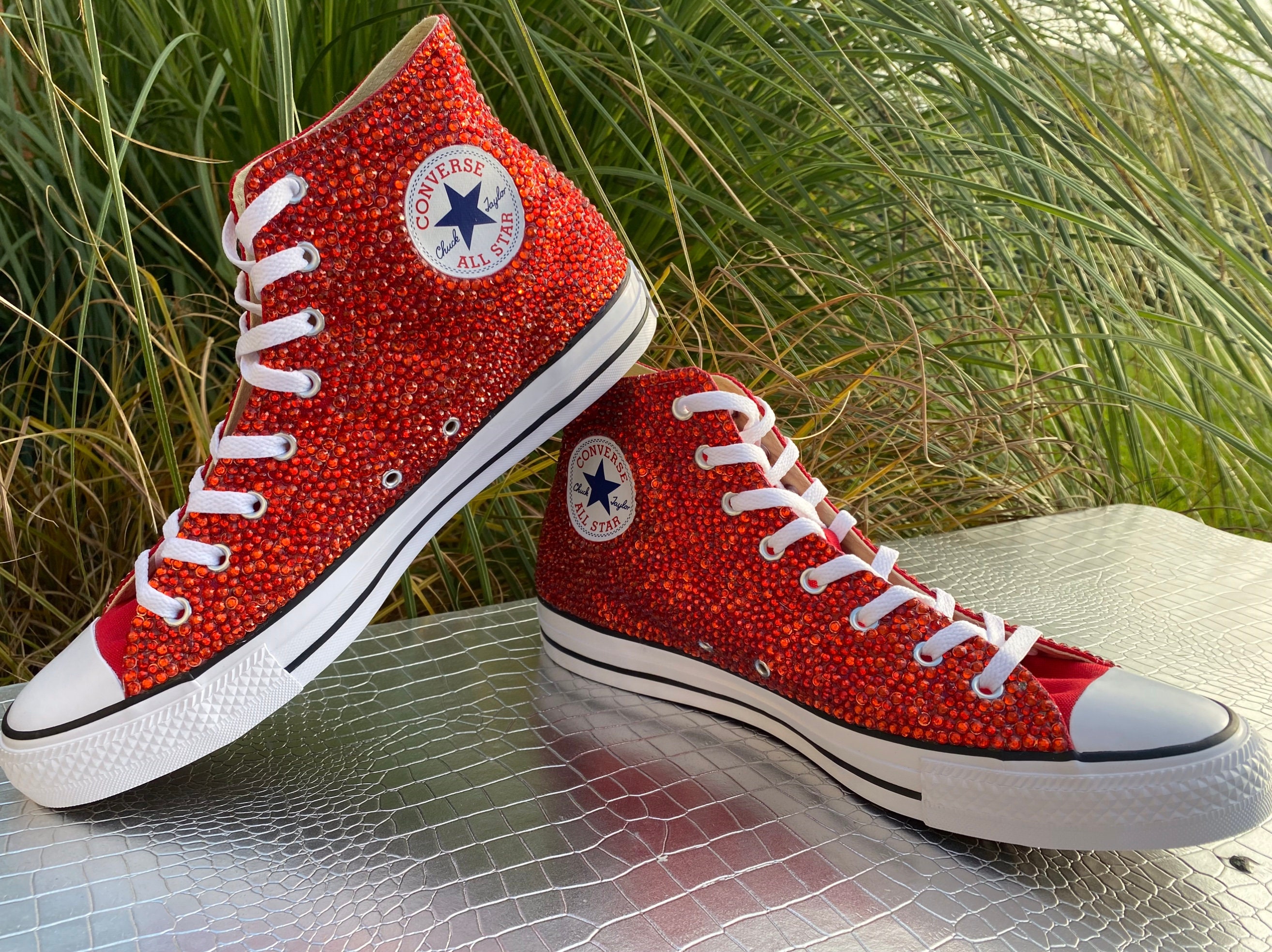 Embellished Custom Bling Full Rhinestone Converse High Tops | Etsy