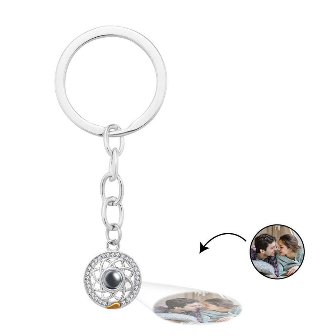 Custom Photo Projection Keychain Sun and Moon Couple Commemorative ...
