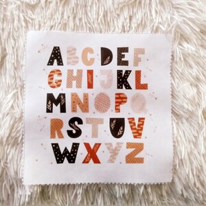 Neutral Alphabet Fabric Panel, Alphabet and Numbers Themed Nursery ...