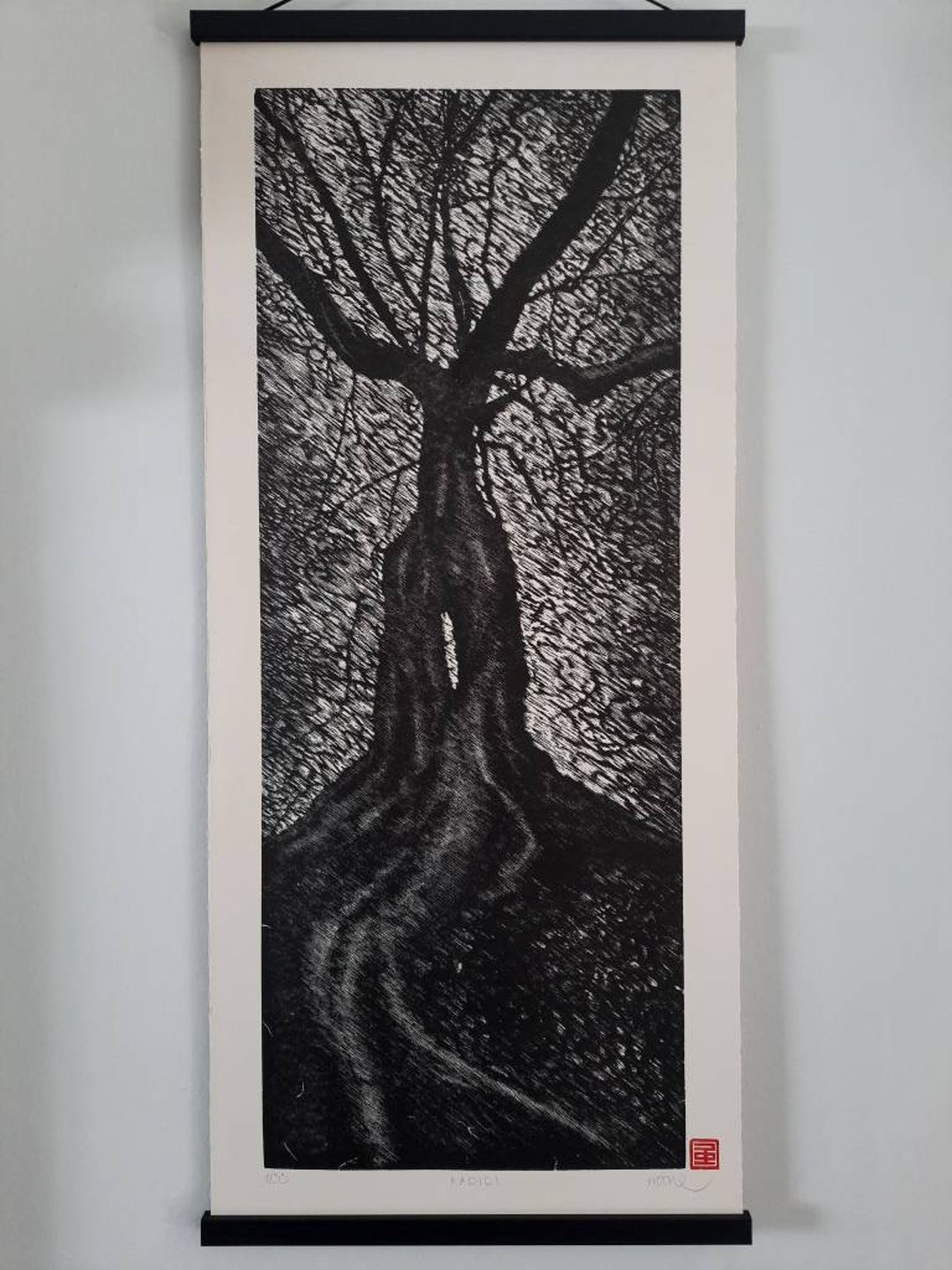 Original Linocut Print RADICI Tree Drawing Roots Etching - Etsy
