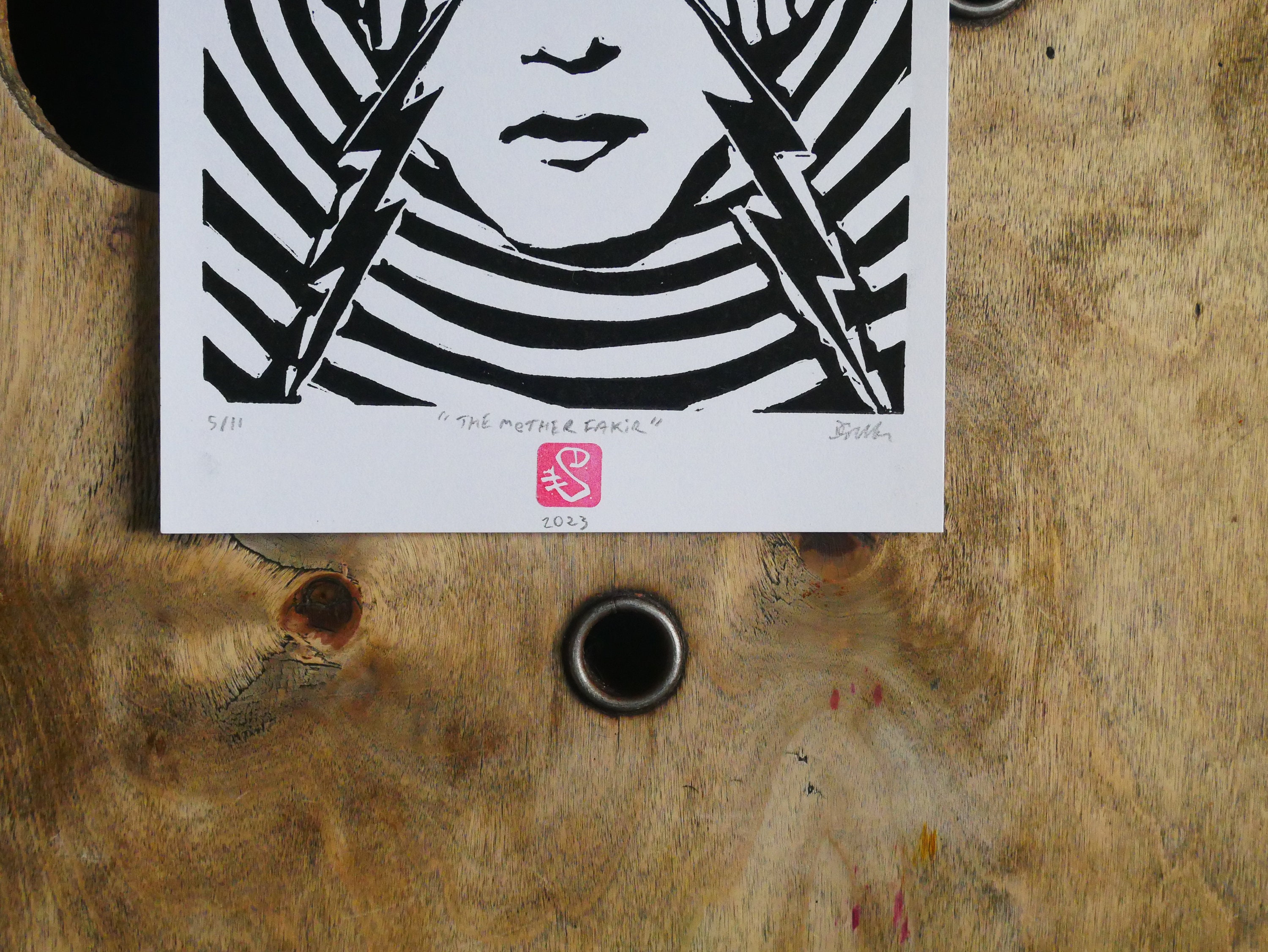 Original Art Linocut Print the Mother Fakir Limited Edition Numbered ...