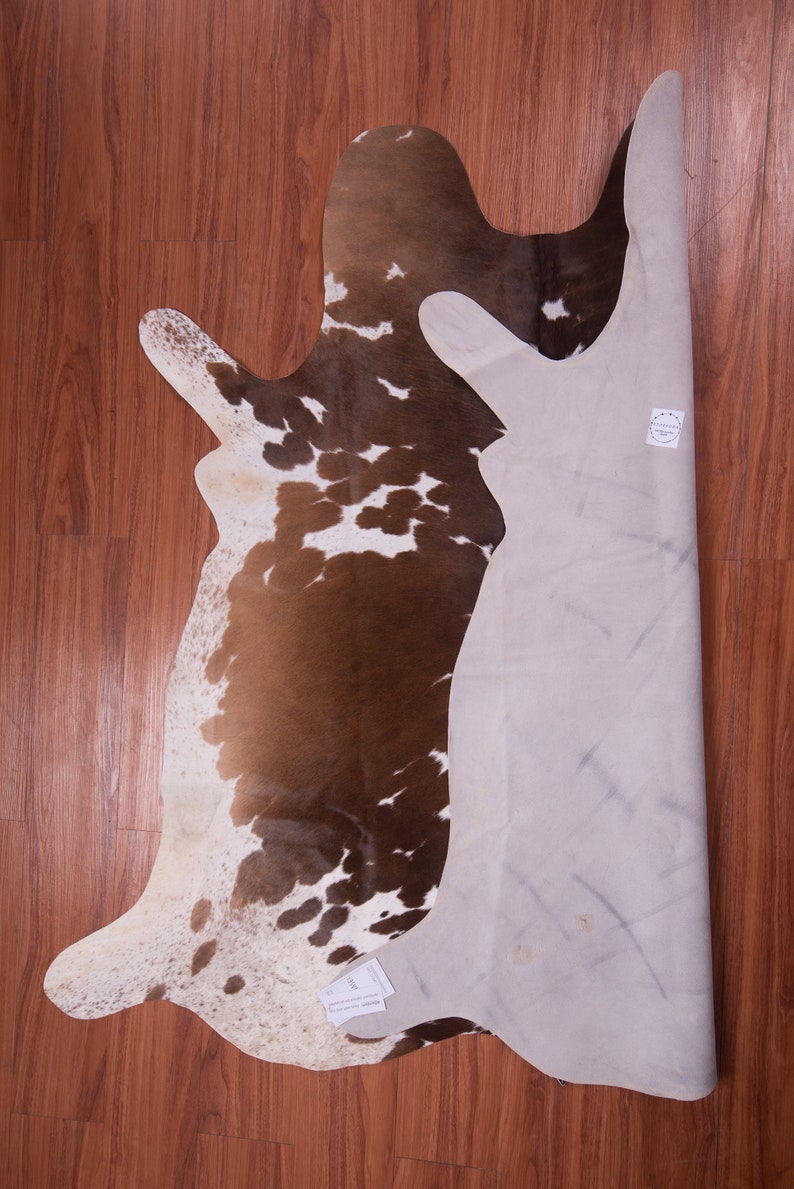 Cowhide Rug Tricolor 5x4 Ft, Genuine Cow Hide Rug Large, Brown Cow Skin ...