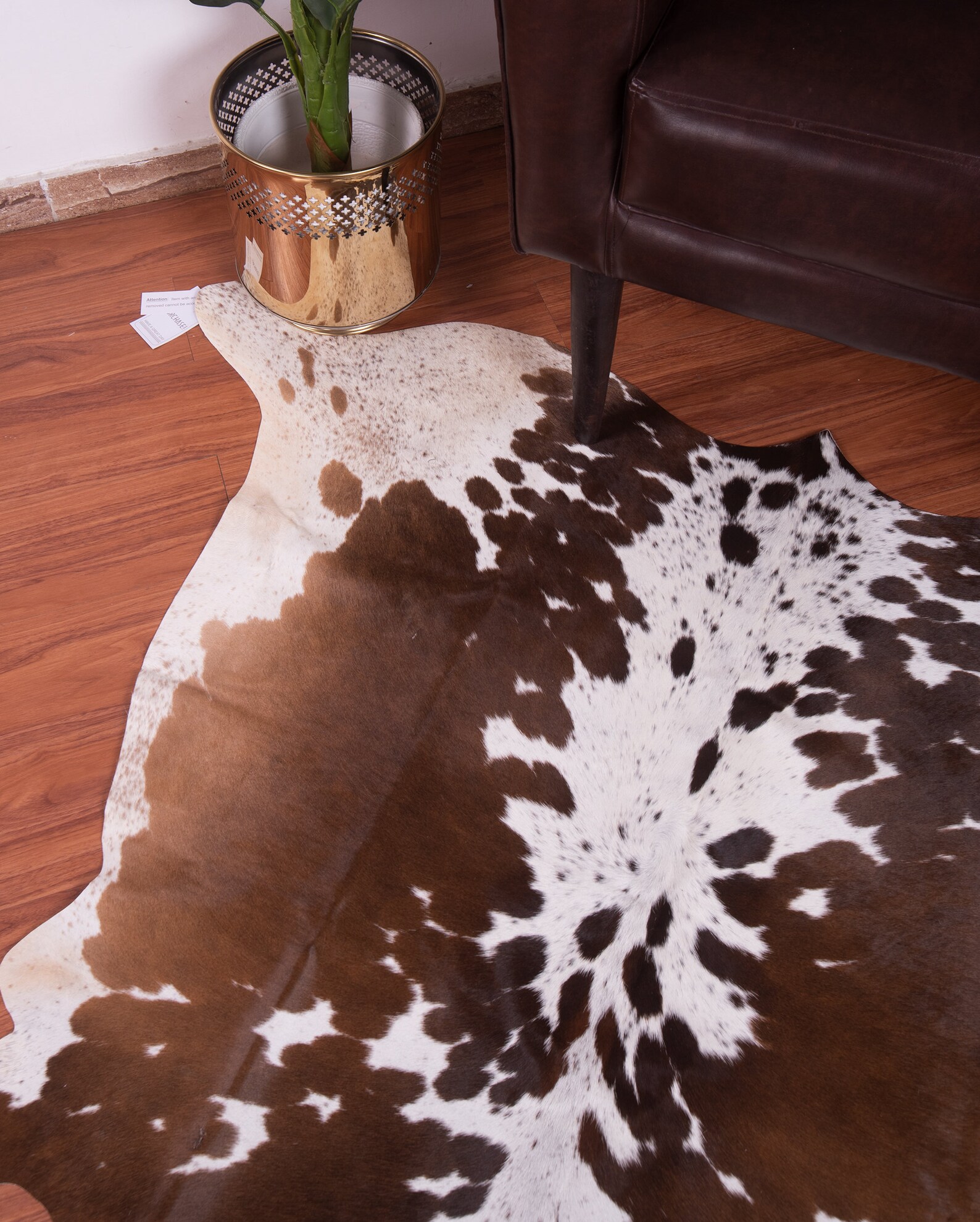 Cowhide Rug Tricolor 5x4 Ft, Genuine Cow Hide Rug Large, Brown Cow Skin ...