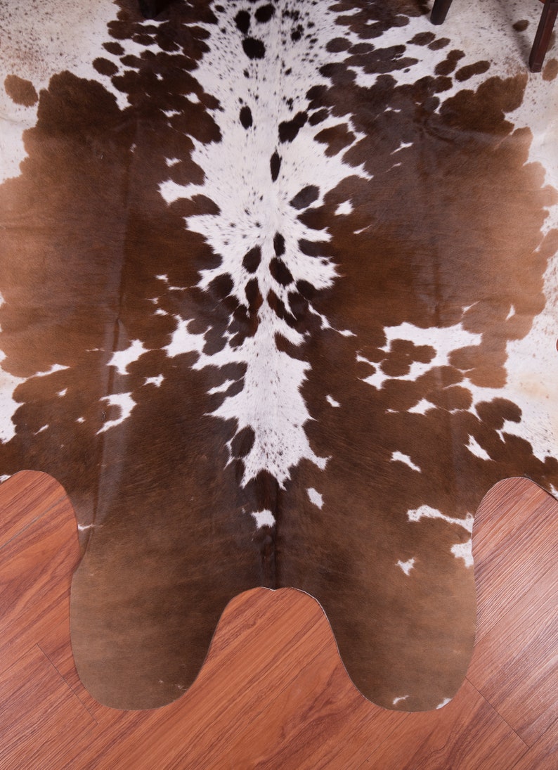 Cowhide Rug Tricolor 5x4 Ft, Genuine Cow Hide Rug Large, Brown Cow Skin ...