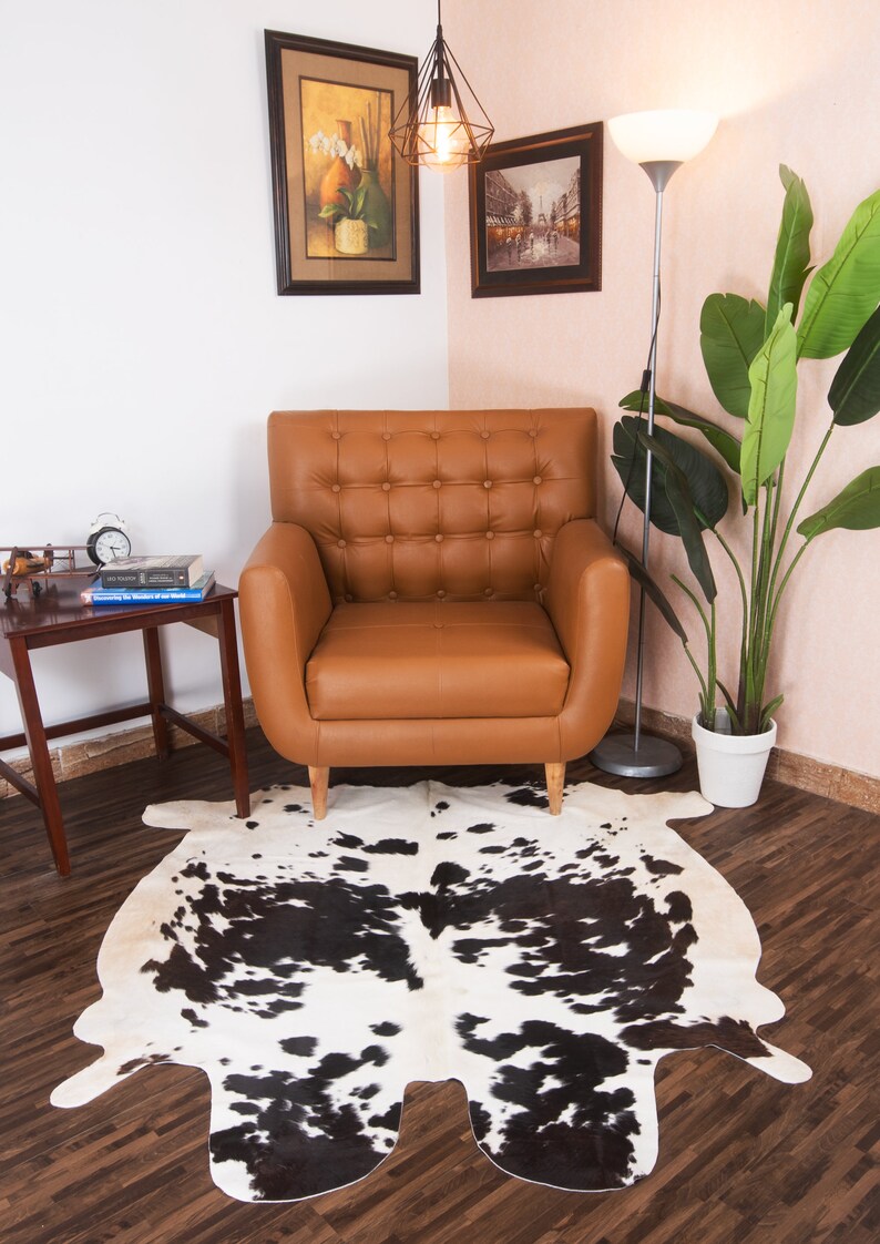 Genuine Black & White Cowhide Rug, Speckled Brazilian Cow Hide Rug - Etsy