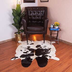 Cowhide Rug Tricolor 5x4 Ft, Genuine Cow Hide Rug Large, Brown Cow Skin ...