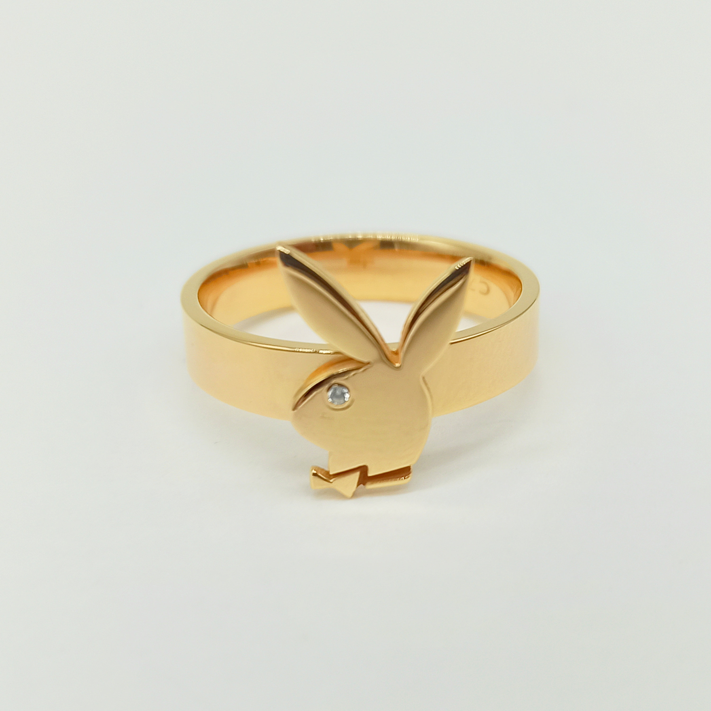 Gold Bunny Ring 18K Vintage Playboy Fashionable Gift for Her Gold Bunny Ring 18K Vintage Playboy Fashionable Gift for Her