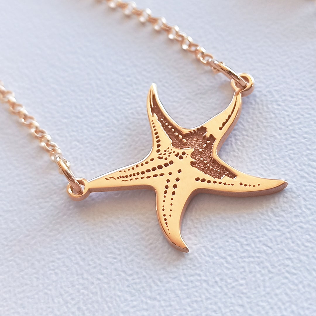 Sea Star Necklace Gold Star Fish Y2K Necklace Summer Jewlry Best Friend ...