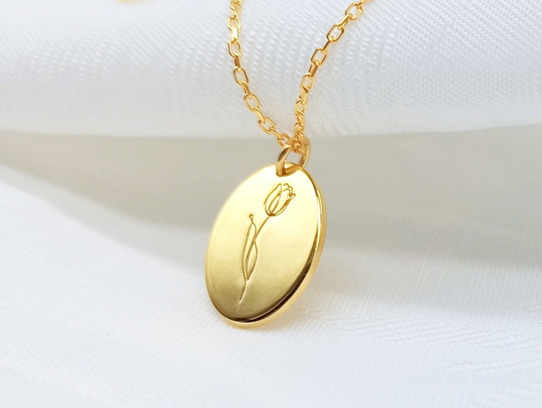 Gold Tulip Necklace Birth Flower Jewelry Best Gift for Her - Etsy