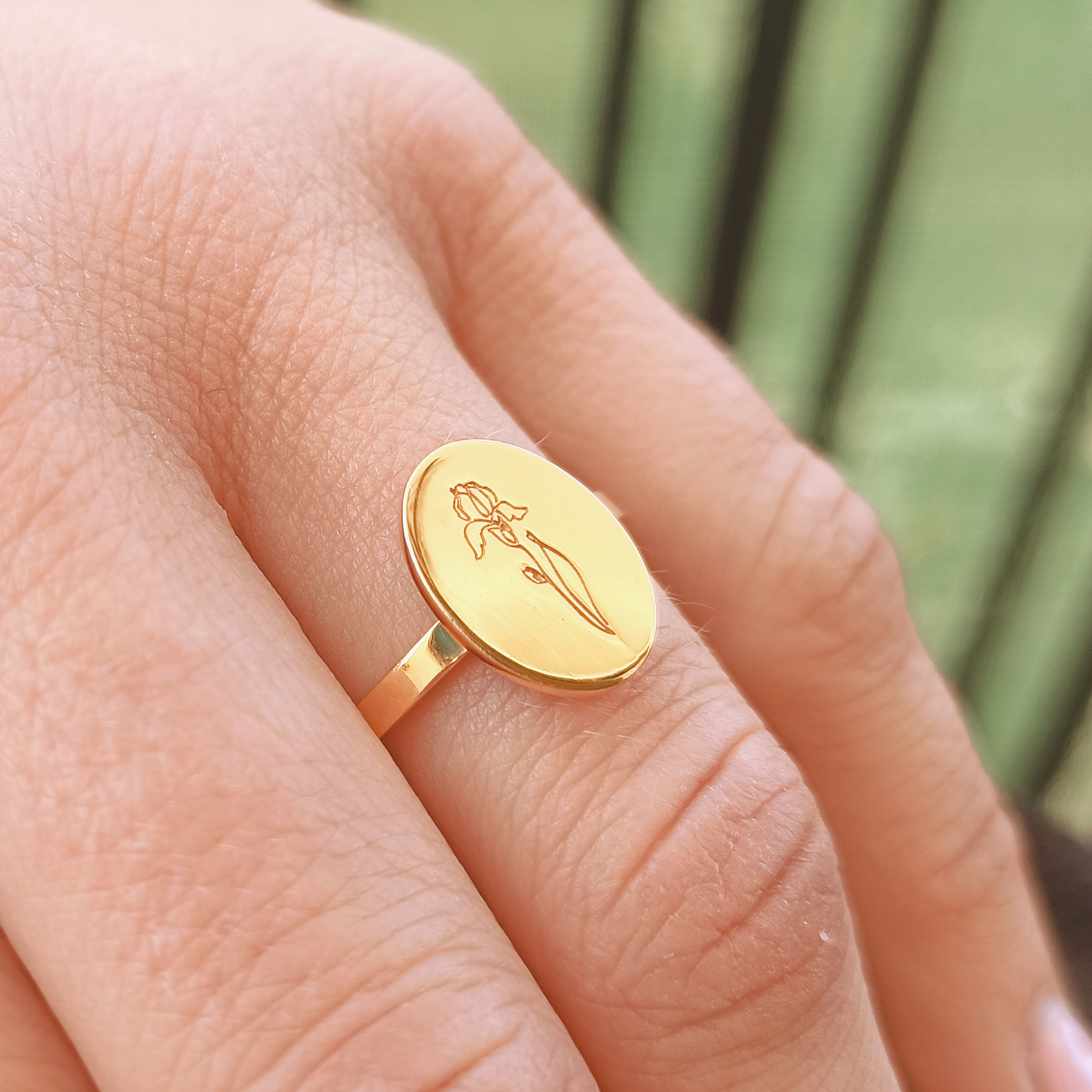 Birth Flower Ring Birth Month Flower Vintage Style Mom Birthday Gift ...