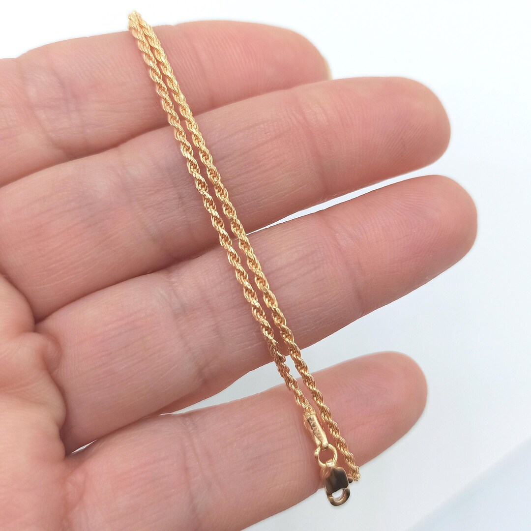 Plus Size Anklet 18K Gold/ Sterling Silver Rope Chain Anklets Best Gift ...