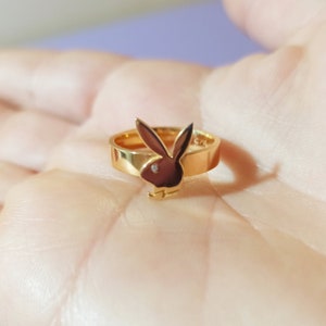 Play Bunny Ring 18K Gold Over Sterling Silver Vintage Playboy Style ...