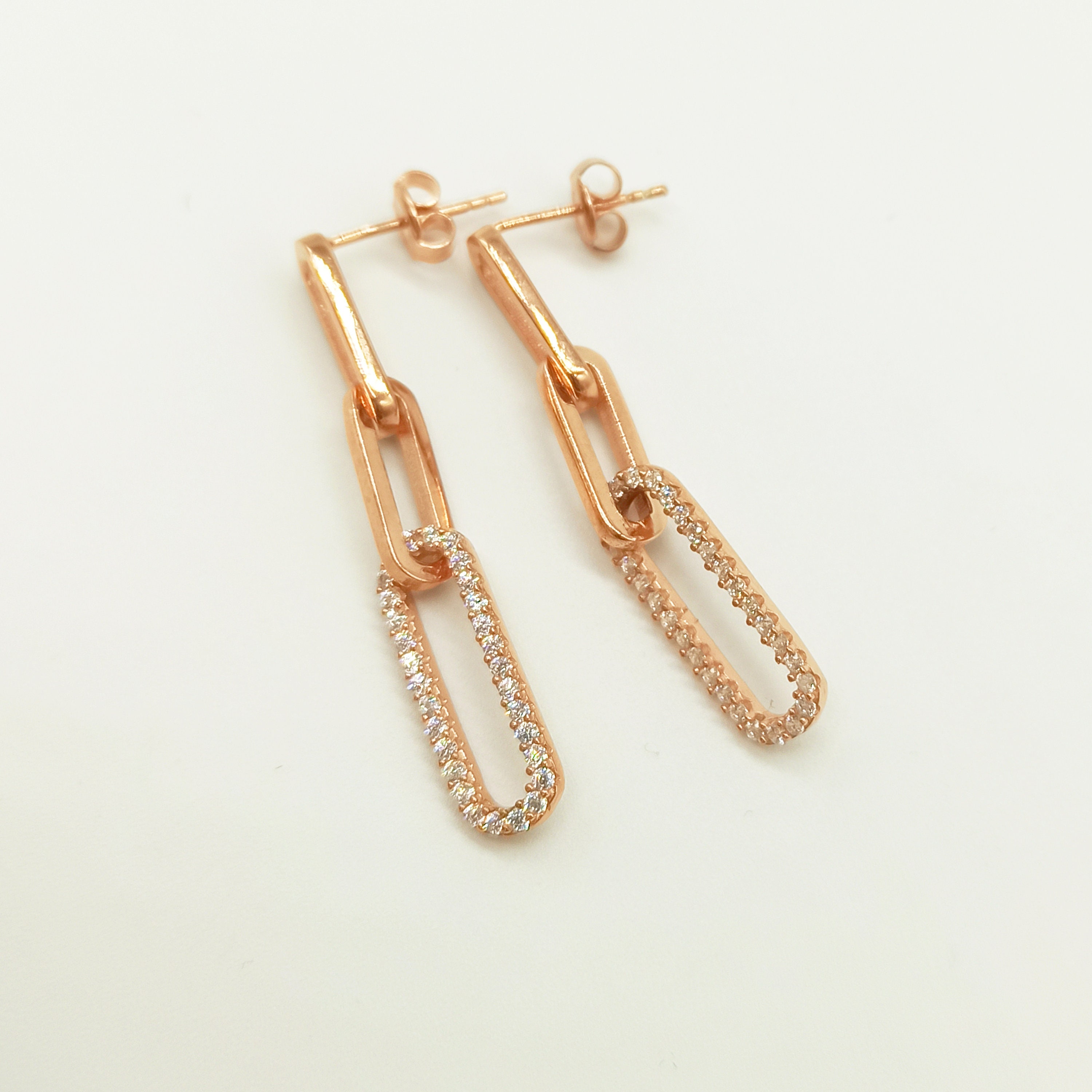 Lange Paperclip Ohrringe Goldkette Ohrringe Geschenk für sie - Etsy.de