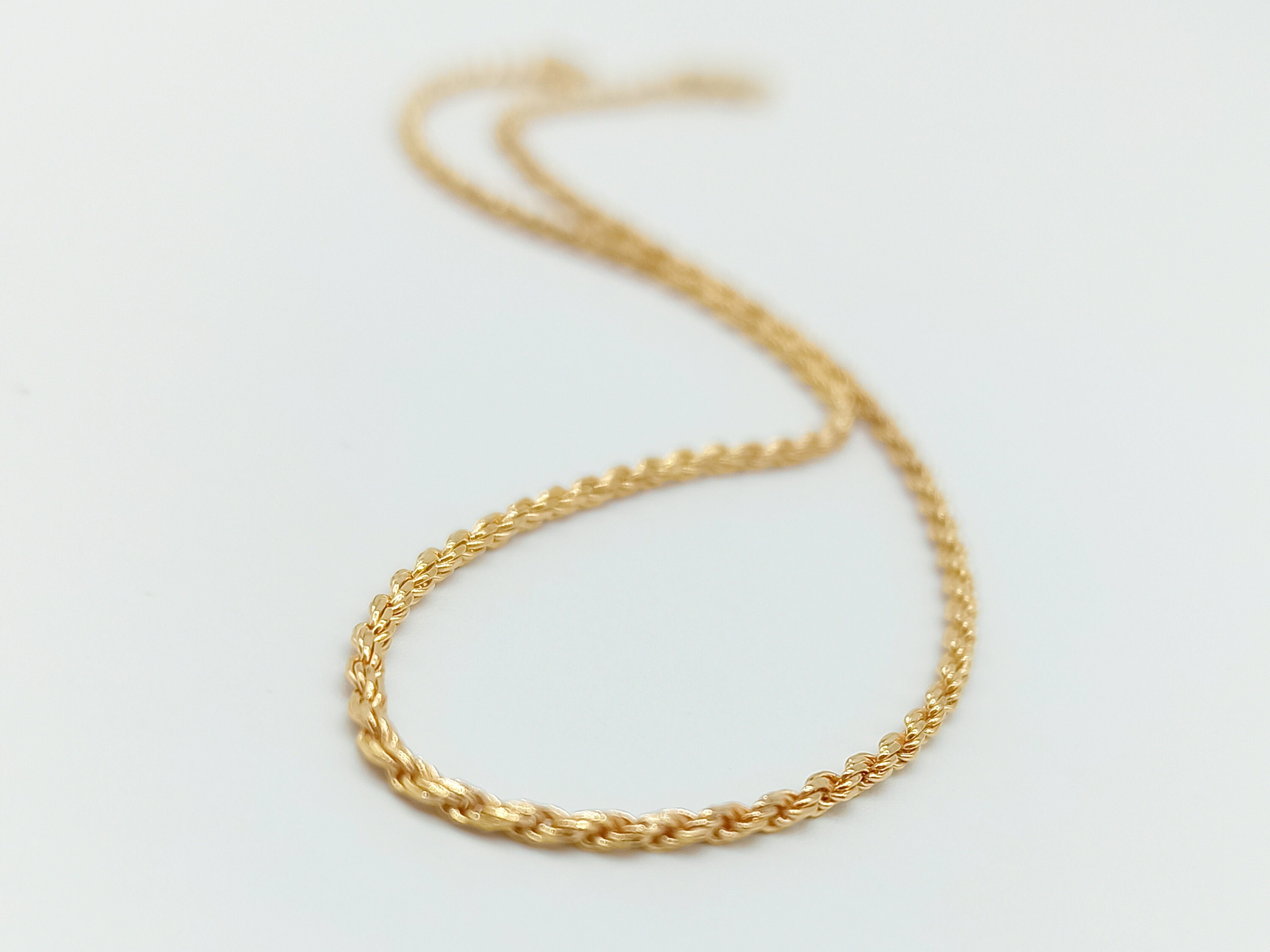 9 Inch Gold Anklet for Woman Rope Chain Anklet Solid Silver Anklet 14K ...