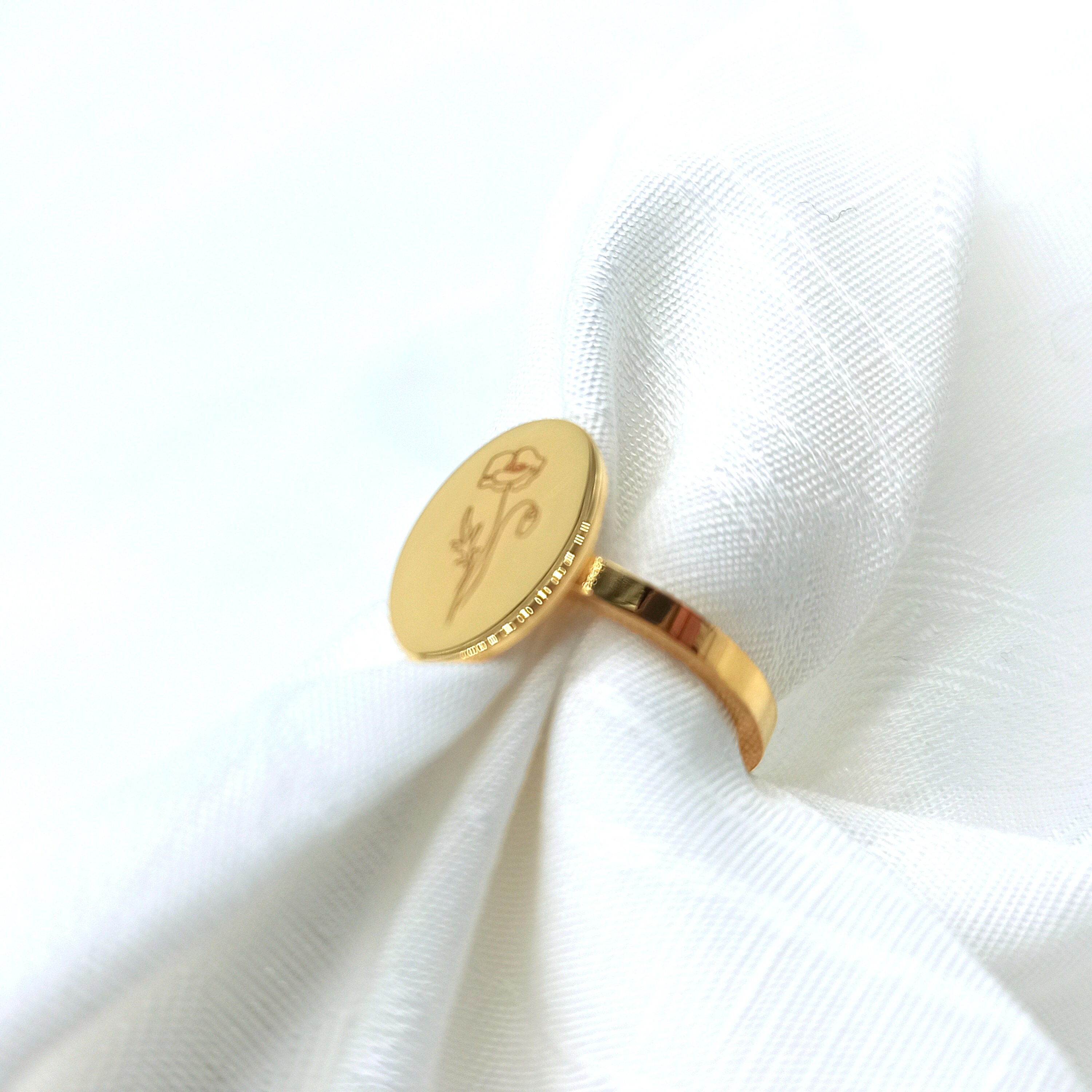 Birth Flower Ring Birth Month Flower Vintage Style Mom Birthday Gift ...