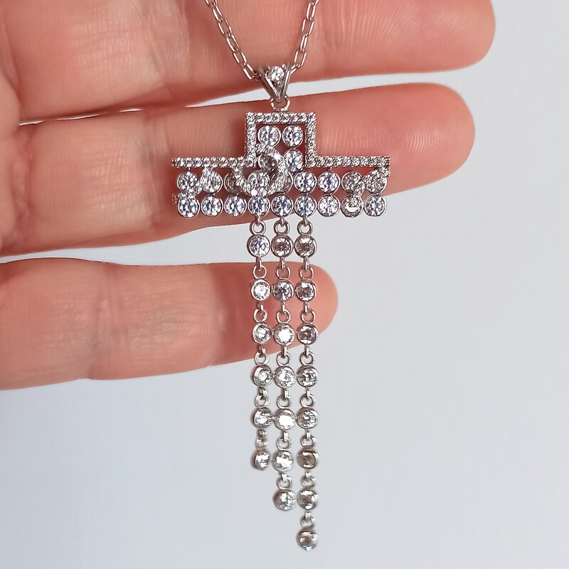 Large Cross Necklace - Etsy
