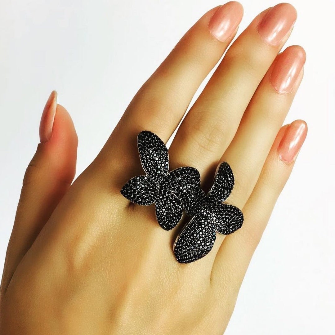 Magical Ring Orchid Hypnotic Ring Bling Ring Large Sterling Silver Gift ...