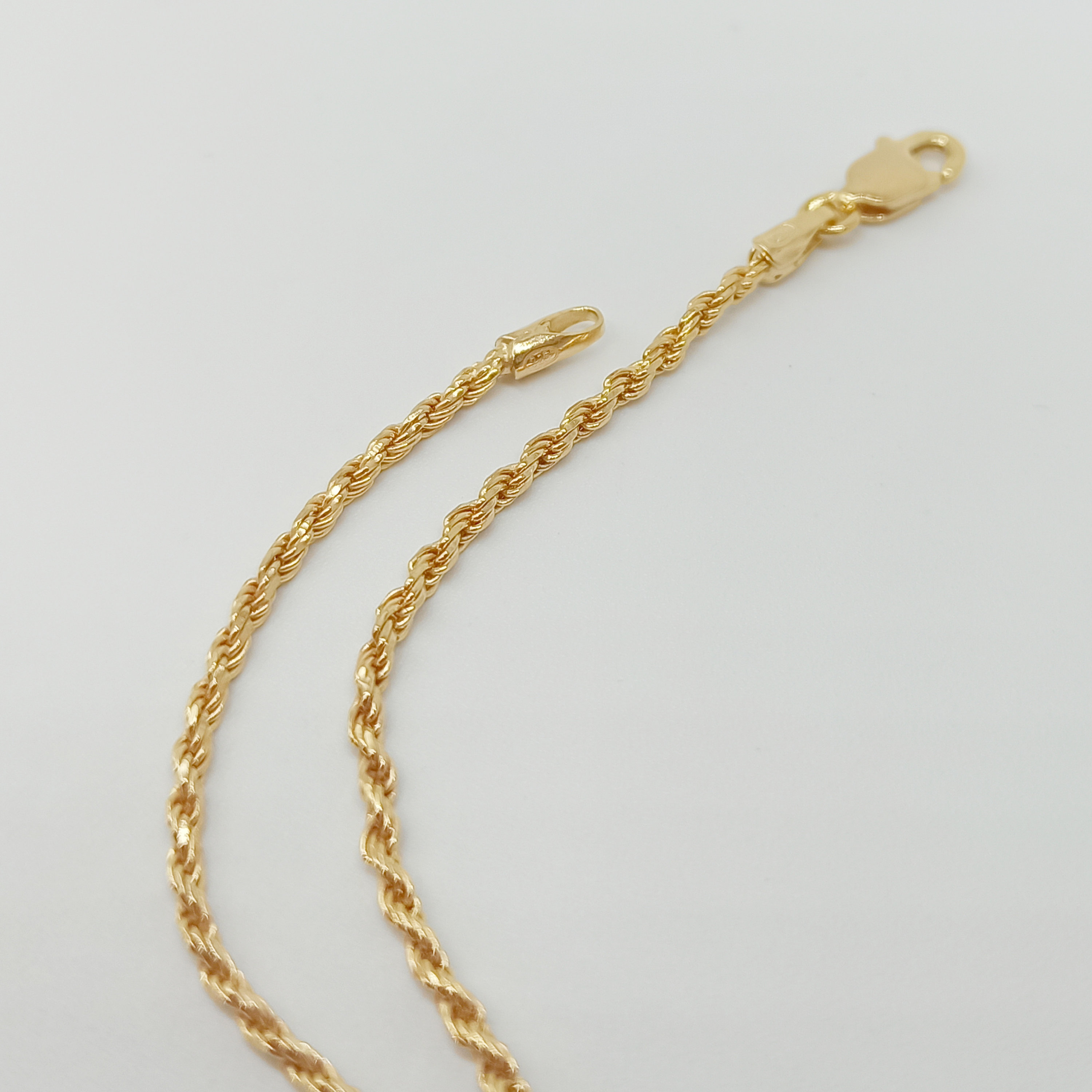 9 Inch Gold Anklet for Woman Rope Chain Anklet Solid Silver Anklet 14K ...