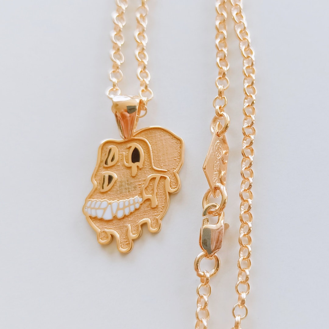 Gorilla Bayc Necklace Men's, 18K NFT Merch, Crypto Jewelry Gift for Him ...