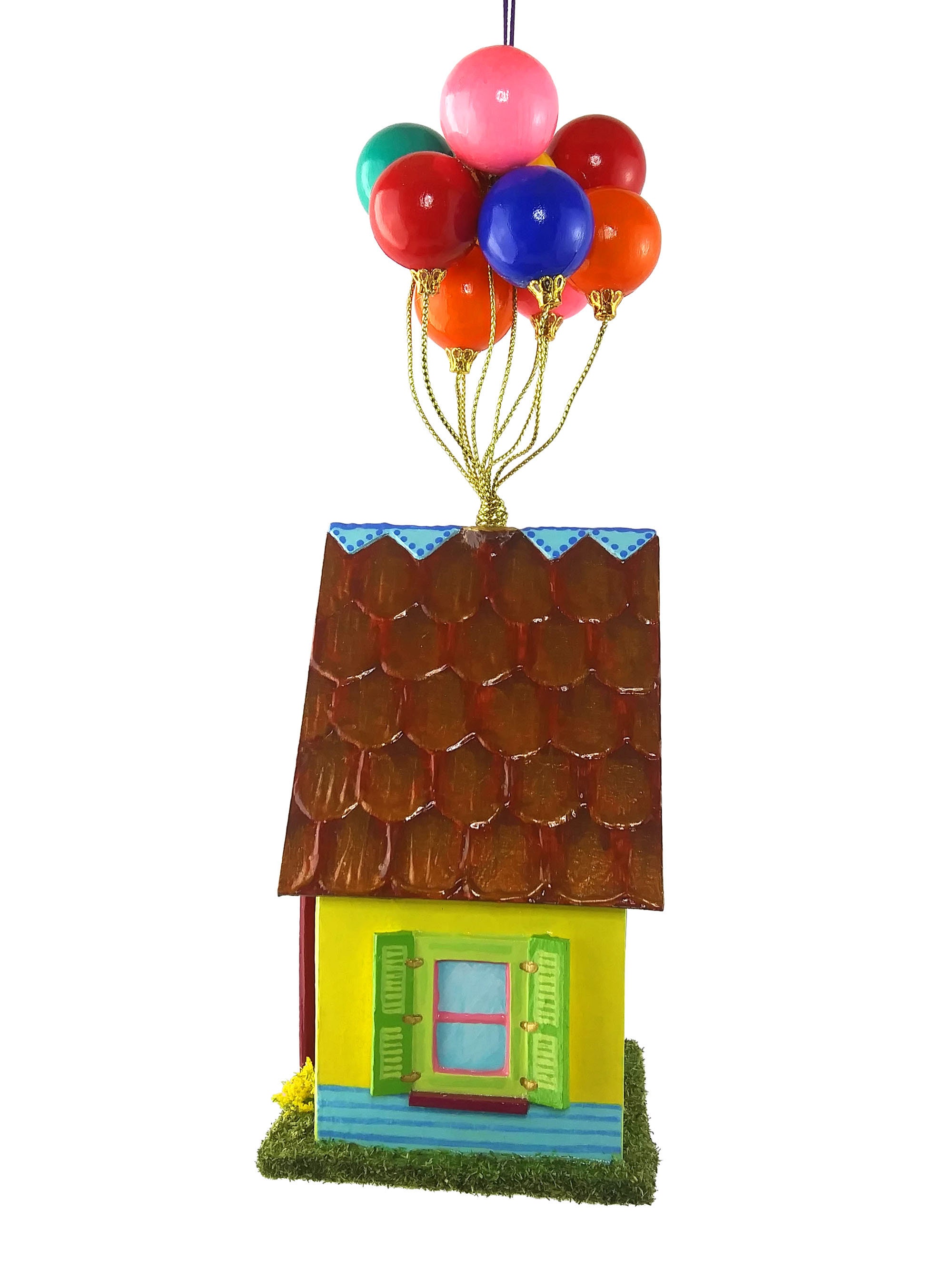 Up, up and Away Cottage Balloon Bouquet Ornament Hand Painted One of a ...