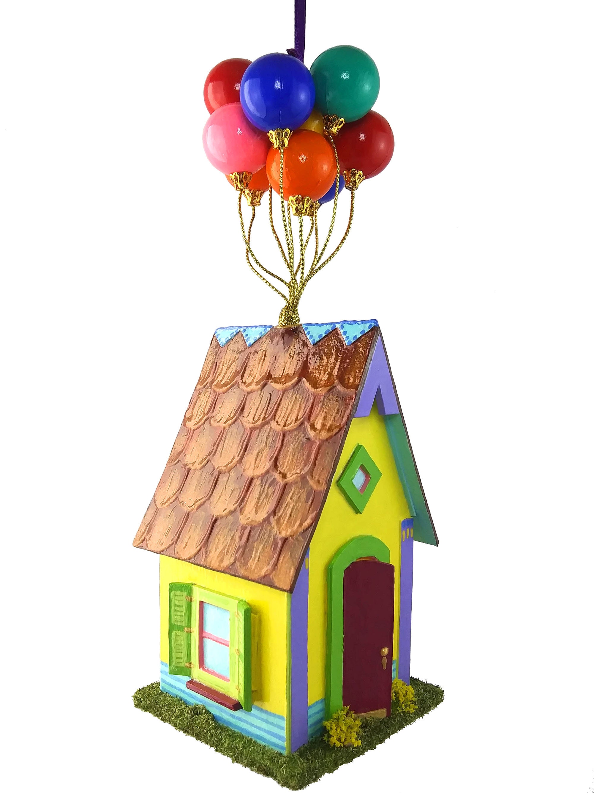 Up, up and Away Cottage Balloon Bouquet Ornament Hand Painted One of a ...