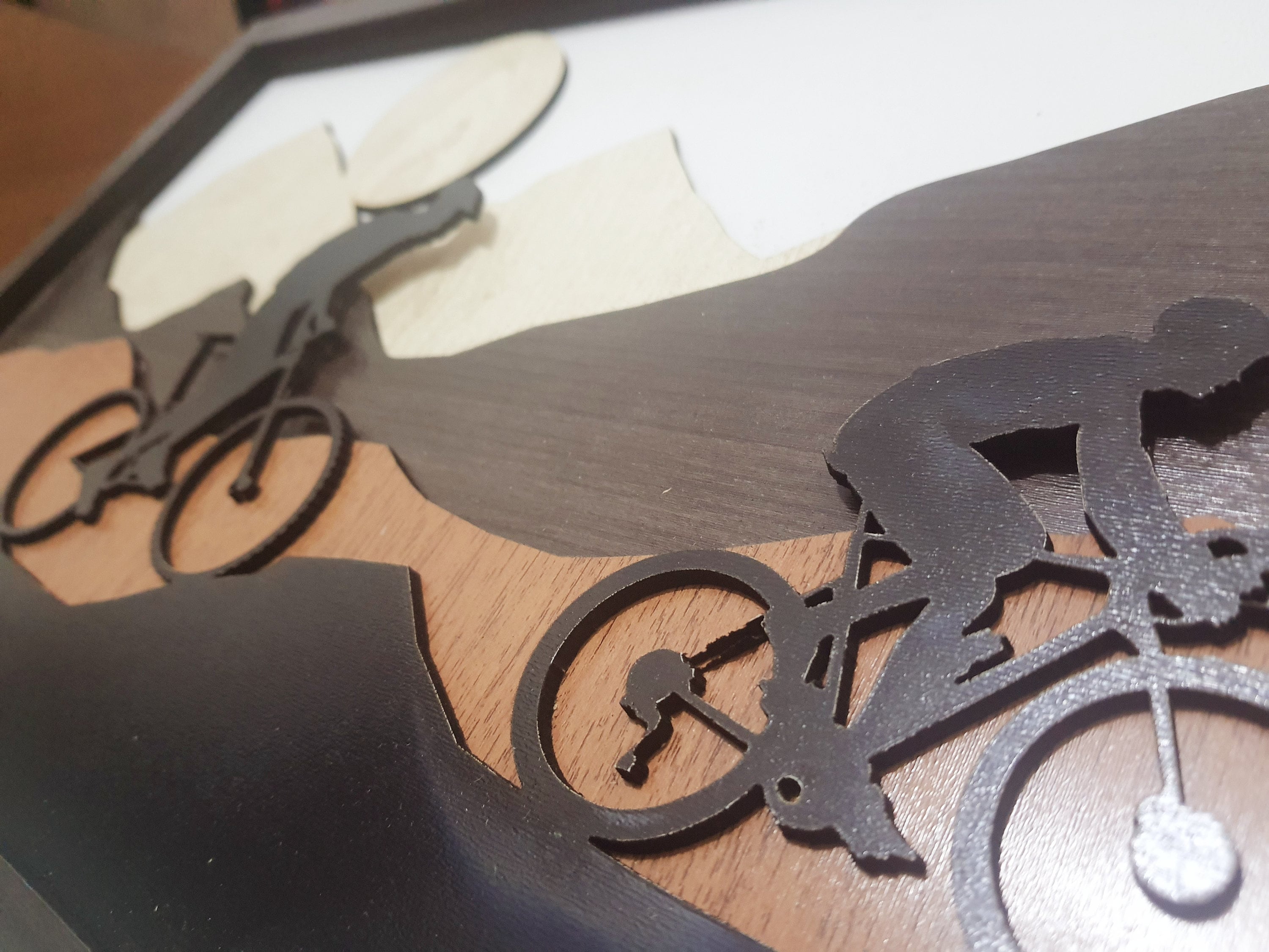 Bike Mountains and Hills-6 Layer Laser Cut Files-forest and Sunset SVG ...