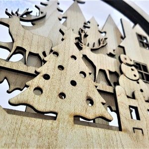 Wood Decorative New Year-cnc Vector Plan Diy-christmas Gift SVG-6 Layer ...