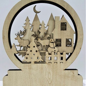 Wood Decorative New Year-cnc Vector Plan Diy-christmas Gift SVG-6 Layer ...