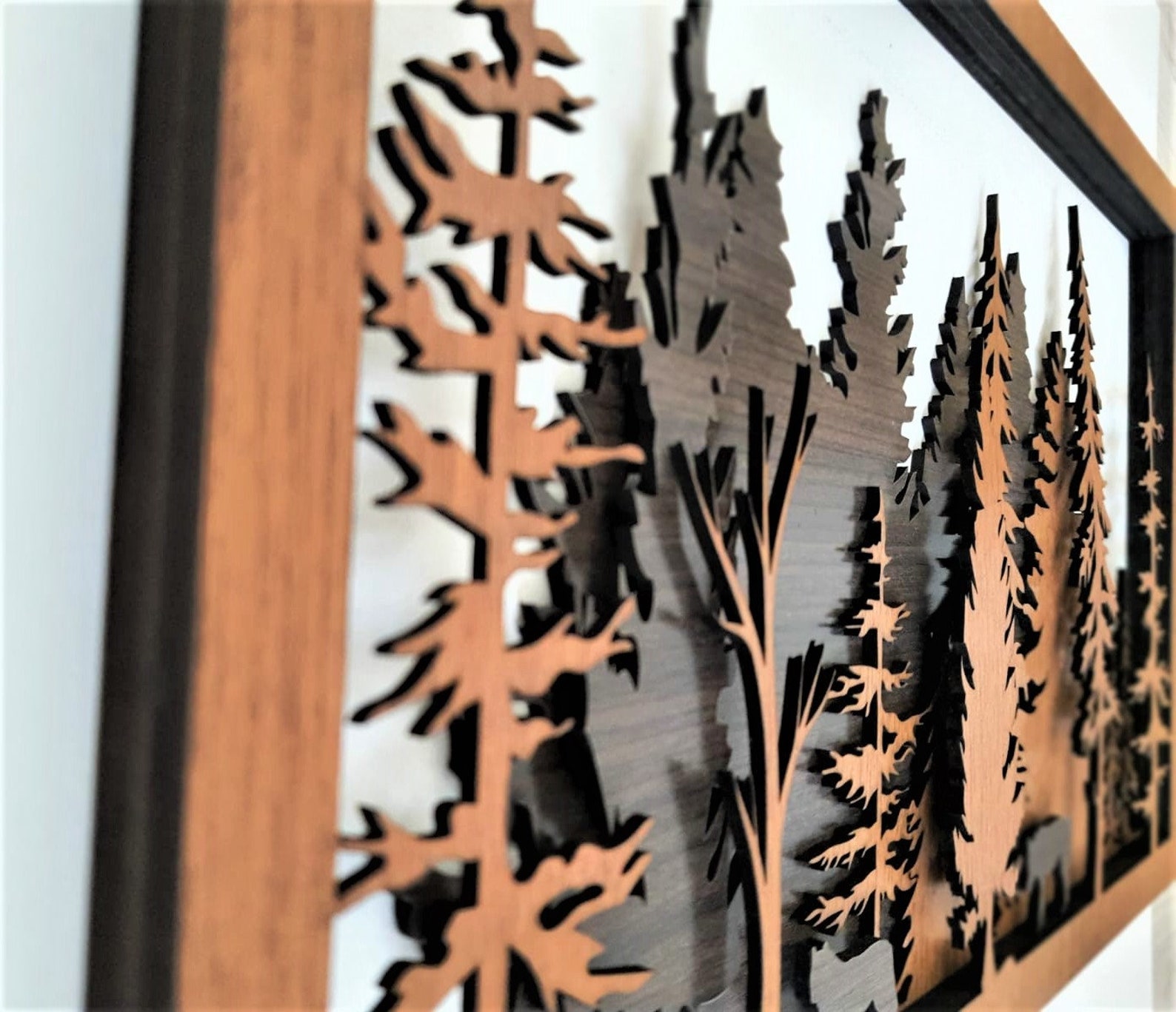 Digital File Wood Layered Forest, Glowing Forest CNC-DXF-SVG, Forest ...