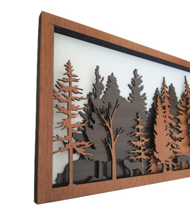 Digital File Wood Layered Forest, Glowing Forest CNC-DXF-SVG, Forest ...