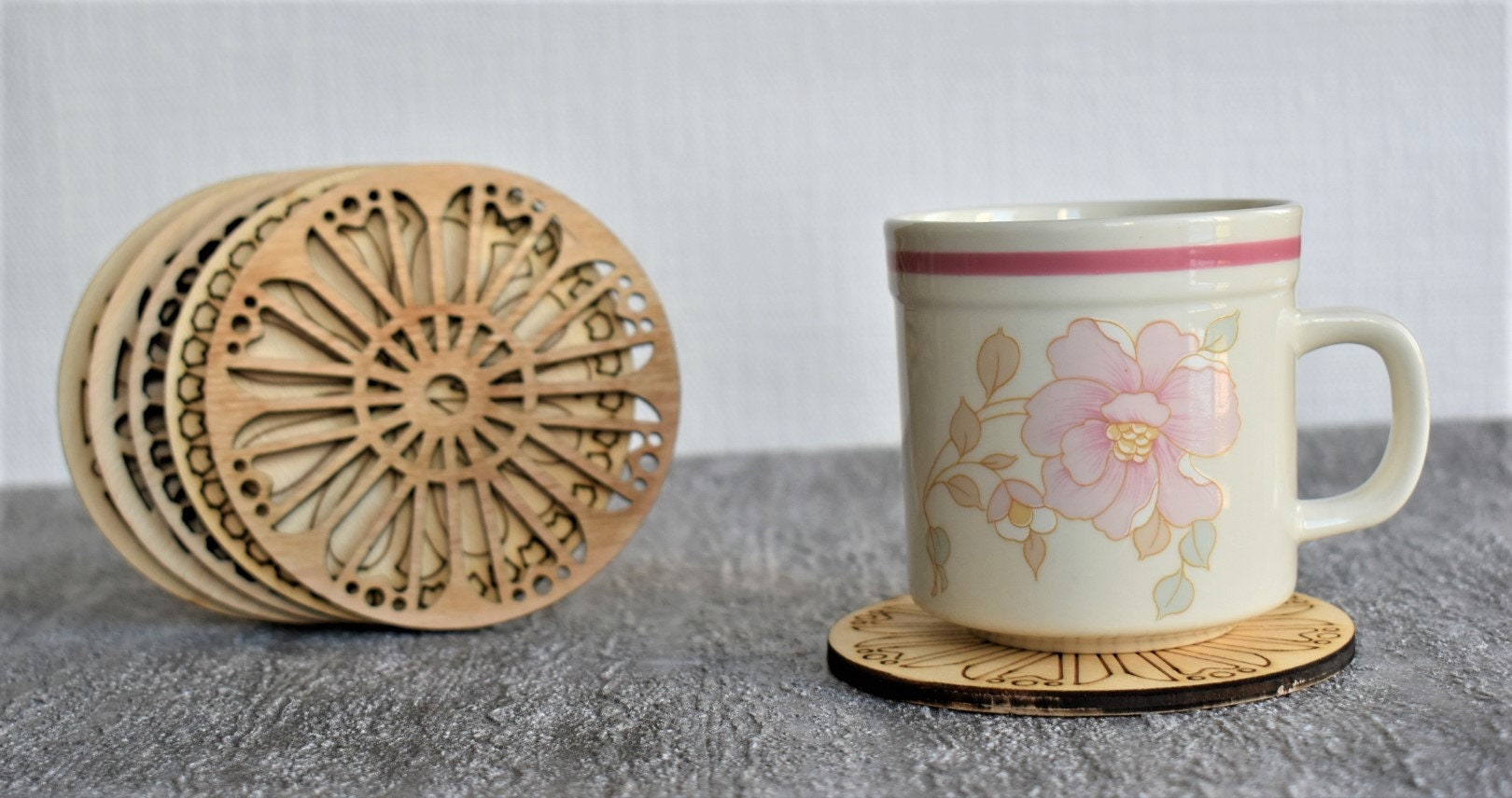 Geometric Wood Coasters-coasters Laser Cut Files Svg-glowforge ...