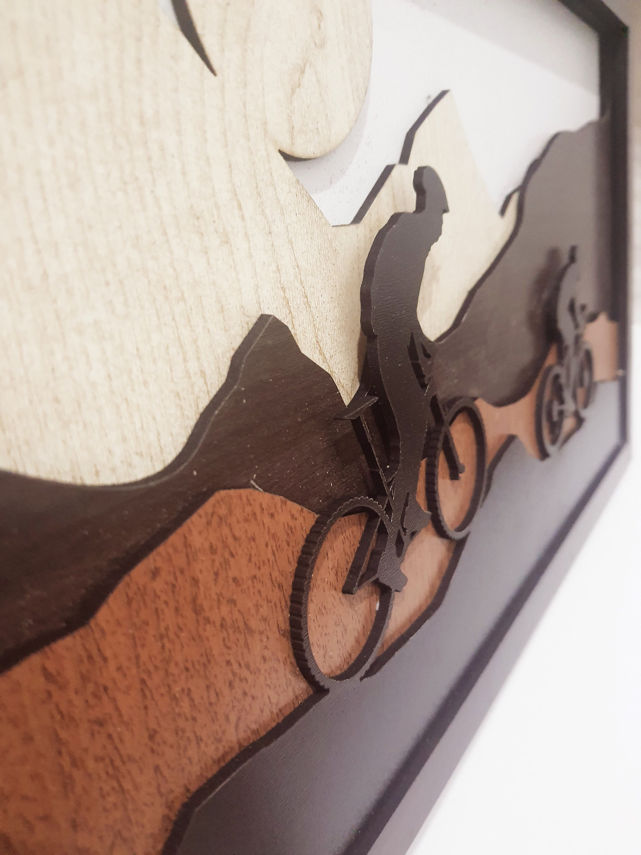 Bike Mountains and Hills-6 Layer Laser Cut Files-forest and Sunset SVG ...