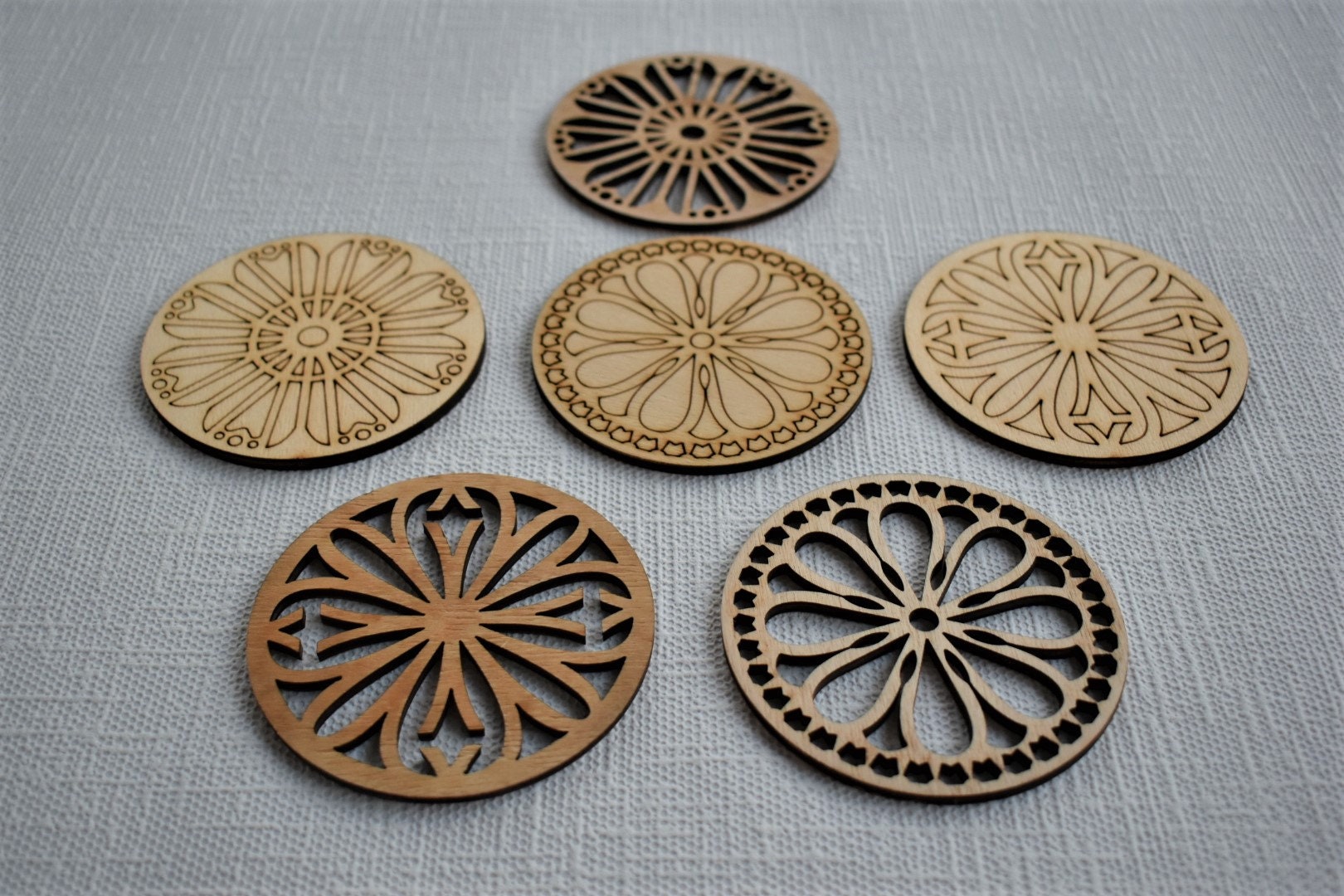Geometric Wood Coasters-coasters Laser Cut Files Svg-glowforge ...