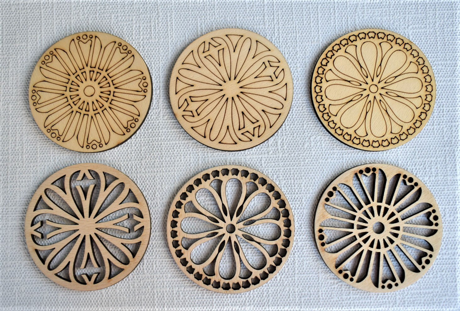 Geometric Wood Coasters-coasters Laser Cut Files Svg-glowforge ...