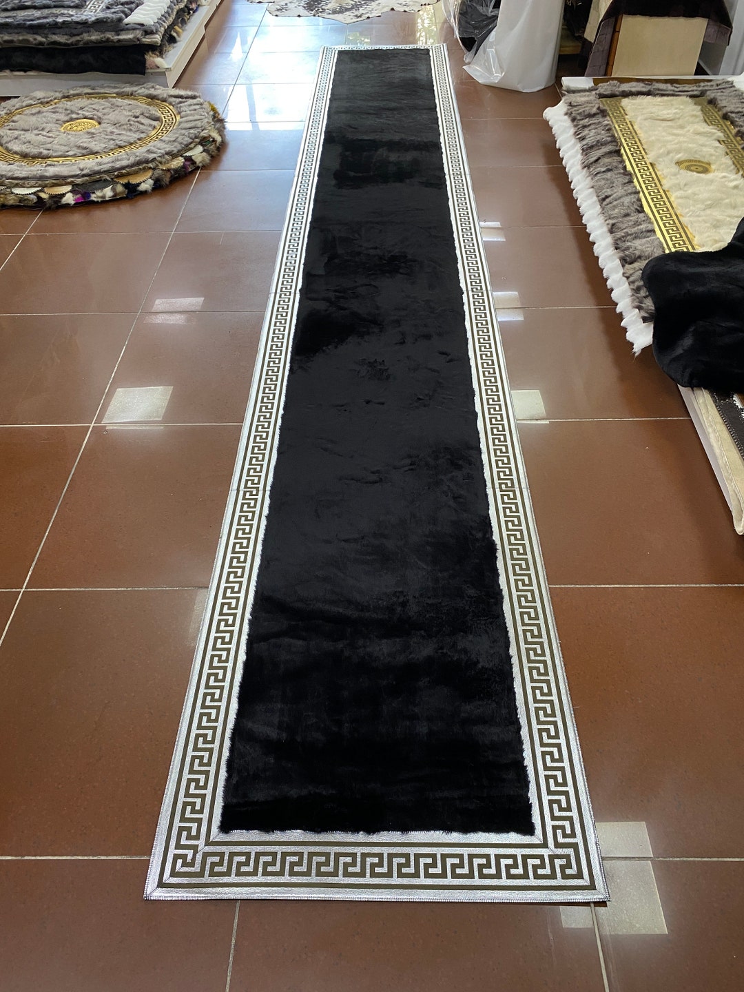 Plush Runner Hallway Carpet, Runner Carpet, Black Carpet, Luxury Soft ...