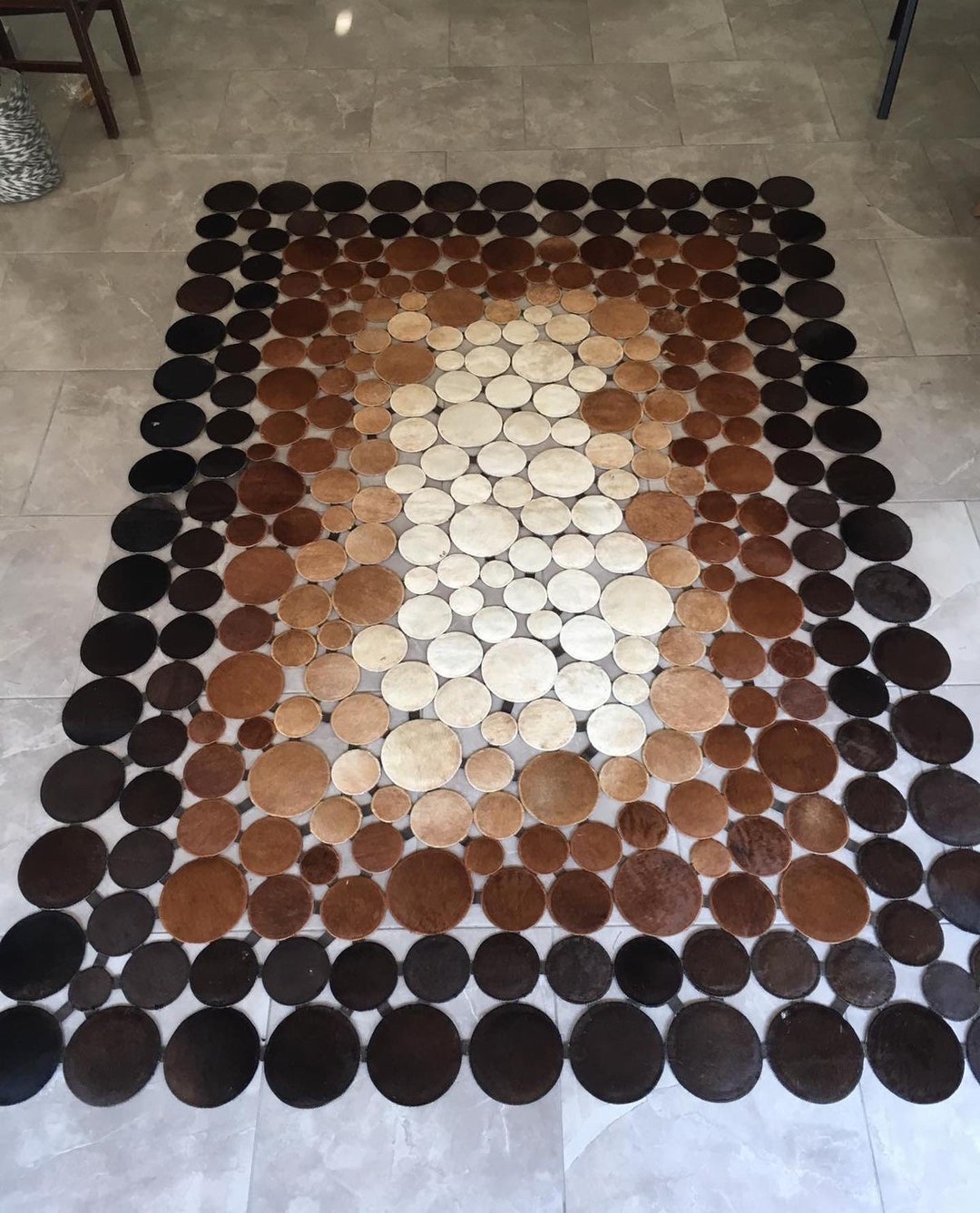 Tricolor Cowhide Rug, Rugs for Bedroom, Sheepskin Rug, Patchwork Rug ...