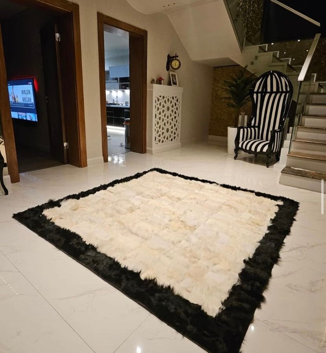 Handmade Natural Sheepskin Rug, Plush Sheep Skin for Living Room, Soft ...
