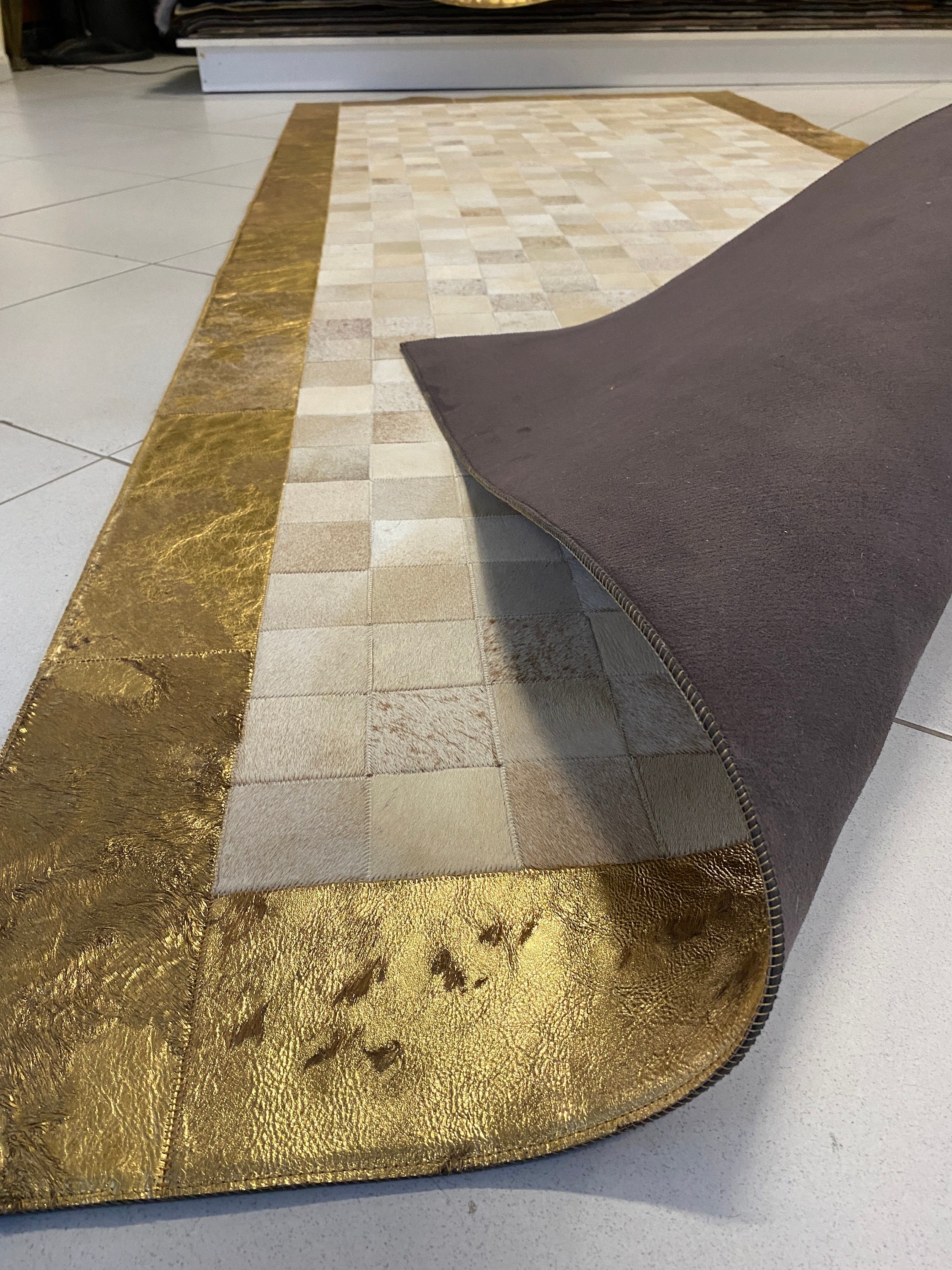 4x12 Rug Runner Cowhide Rug Hallway Runner Rug Tricolor - Etsy