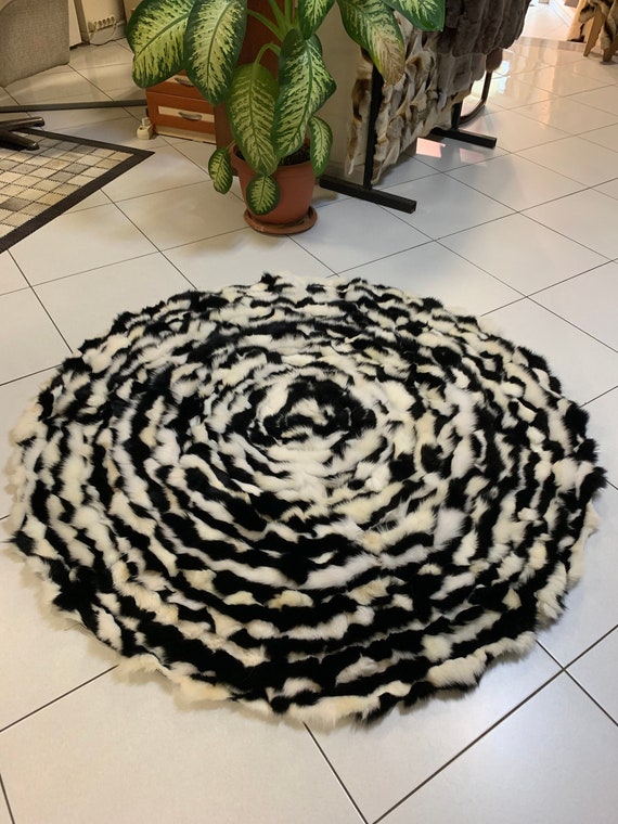 Natural Fox Fur Carpet Area Rug 100% Handmade Carpet for - Etsy