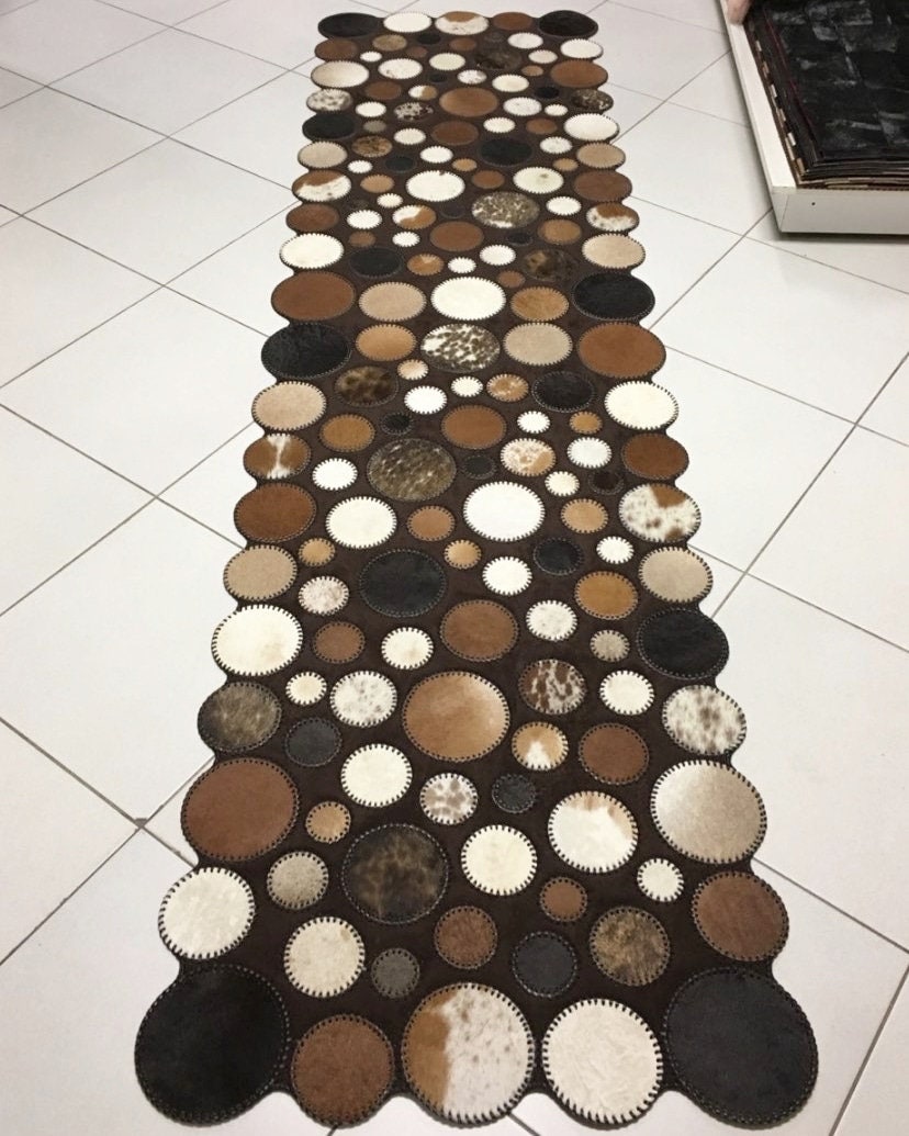 Runner Rug, Cowhide Rug, Area Rug, Handmade Rug, Leather Carpet, Rugs ...