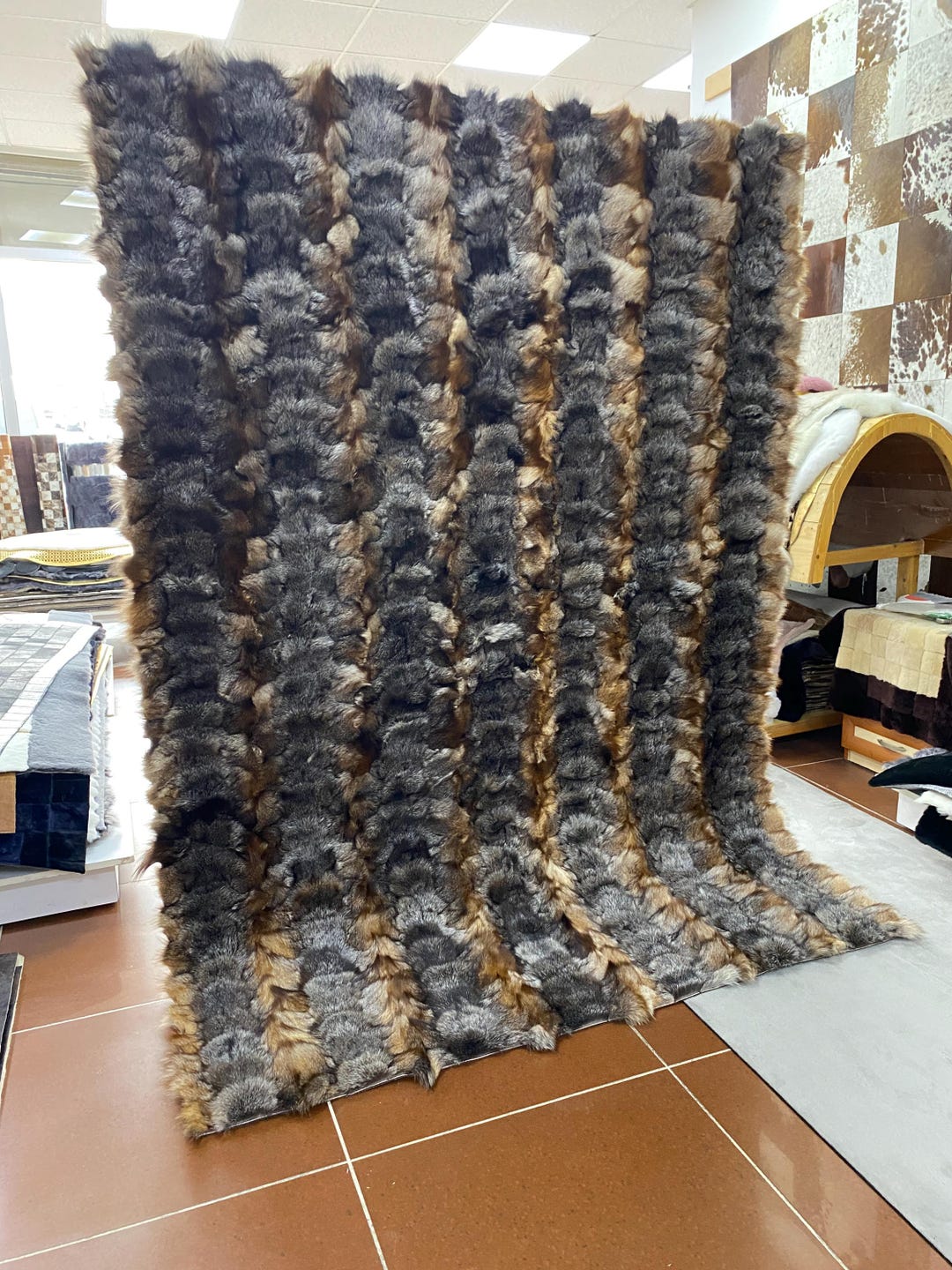 Luxury Handmade Fox Fur Rug, Rug for Living Room, Soft Fox Fur Rug ...