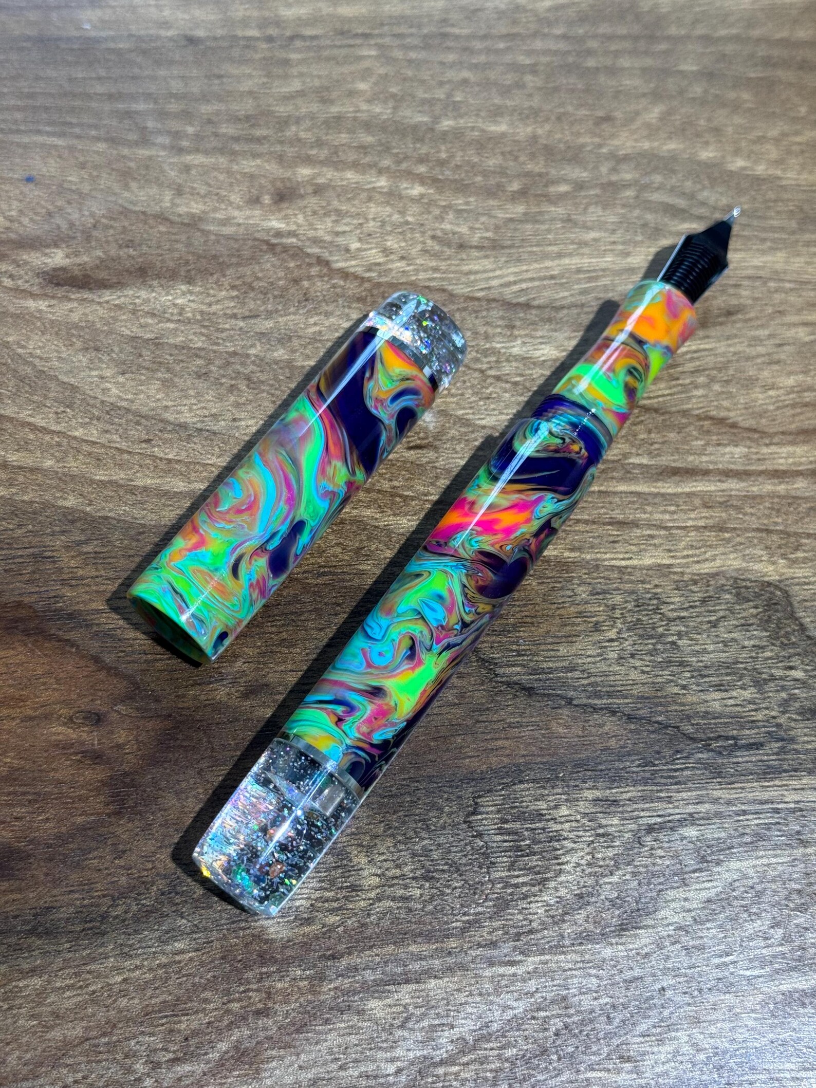 Handmade Dank Blank Holographic Fountain Pen With Matching Finials ...