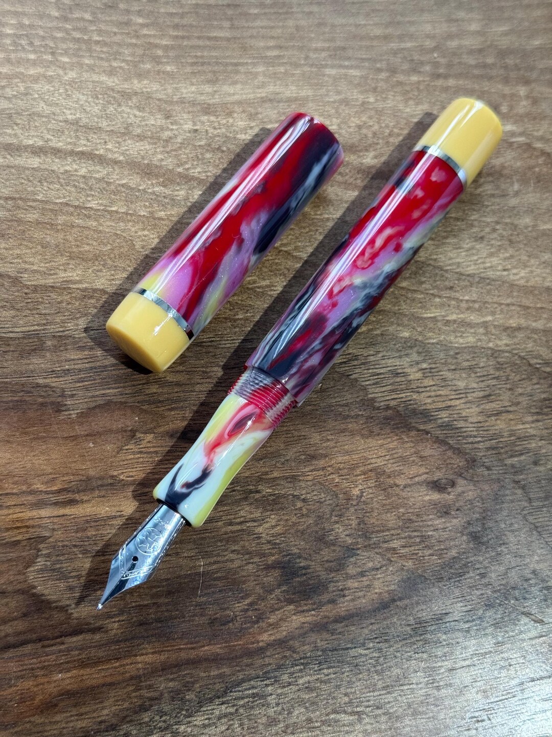 Handmade 'bad Habits' Fountain Pen With Matching Finials and Nickel ...